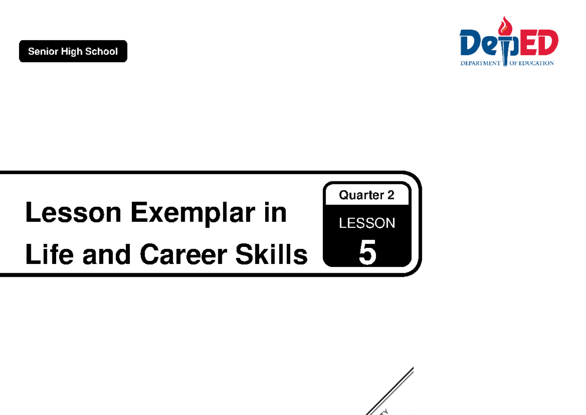 SHS LCS Q2 LE5: Lesson Exemplar on Relational Harmony Skills - Studocu
