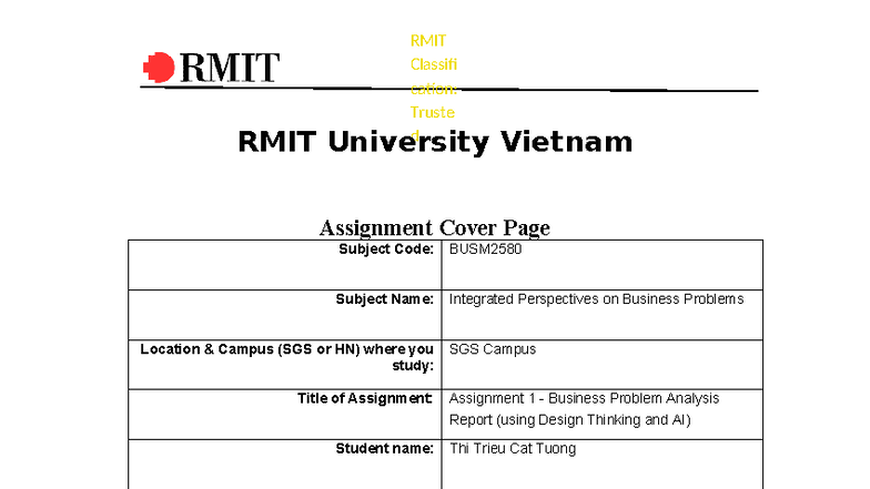 RMIT VN Cover Page-2 - RMIT Classifi cation: Truste d RMIT University ...