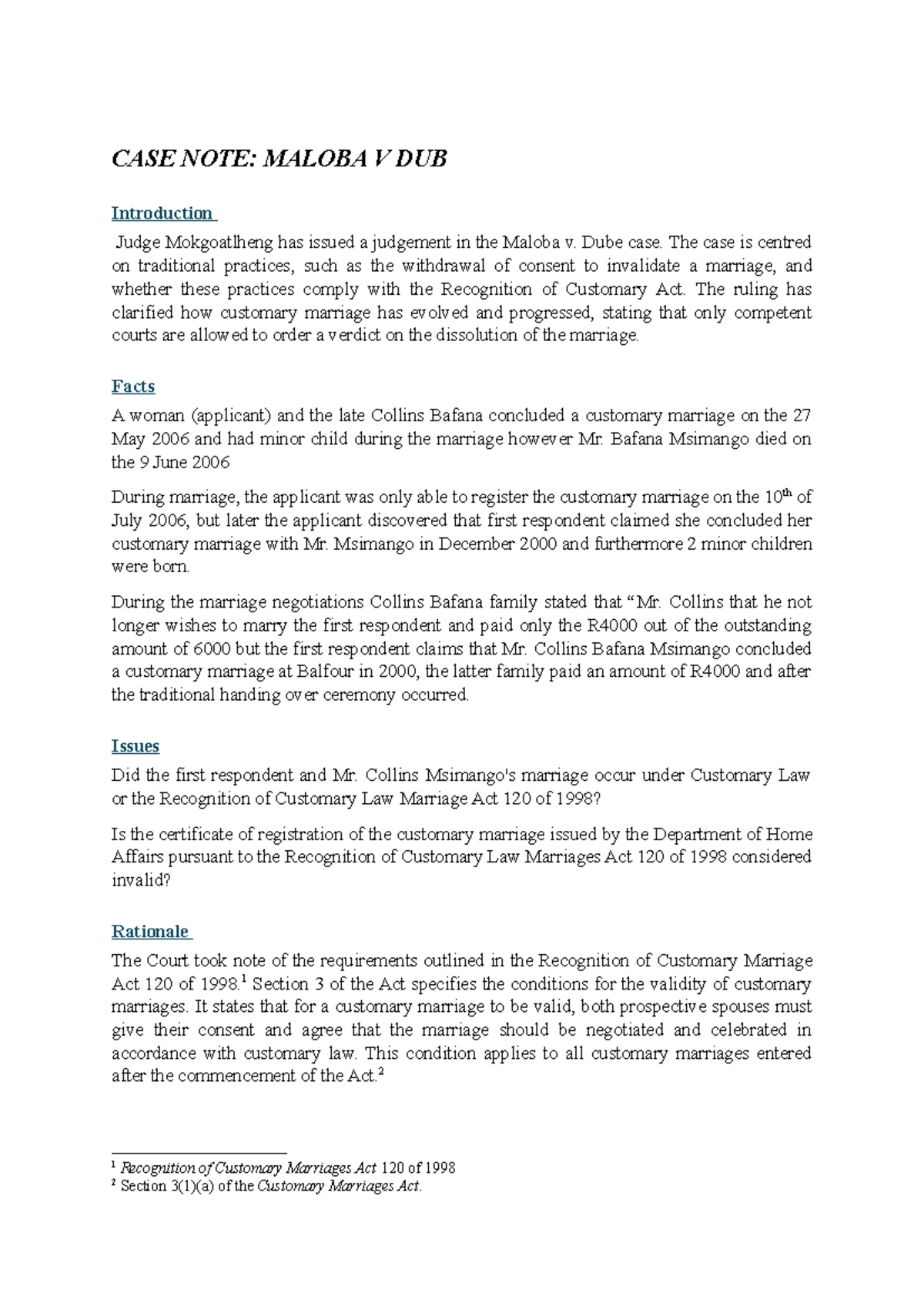 Tacit Contracts: Summary of Legal Principles in Contract Law - Studocu