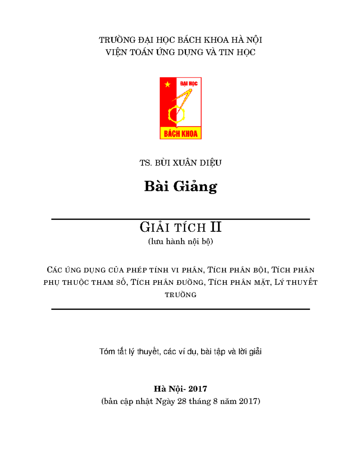 Bai giang thay Dieu 2 - ddddddddddddd - TRƯỜNG ĐẠI HỌC BÁCH KHOA HÀ NỘI ...