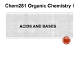 CHEM 281 - SFU - Organic Chemistry and Laboratory I - Studocu