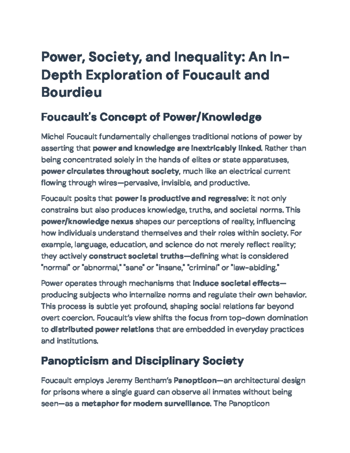 Power, Society, and Inequality: Foucault & Bourdieu's Theories (SOC 101 ...