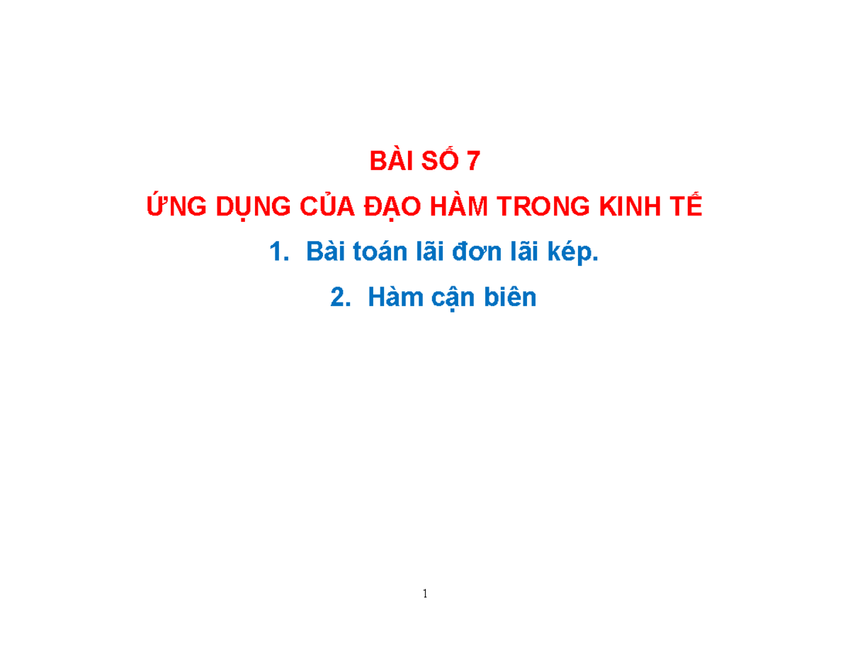 Bai giang tom tat Toan cho kinh te buoi 7 den buoi 9 1 - lịch sử việt ...