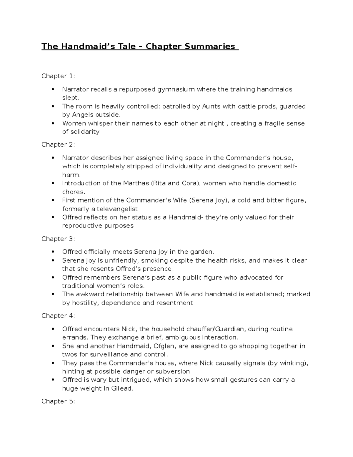 The Tale Chapter Summaries: Key Insights from Chapters 1-10 - Studocu