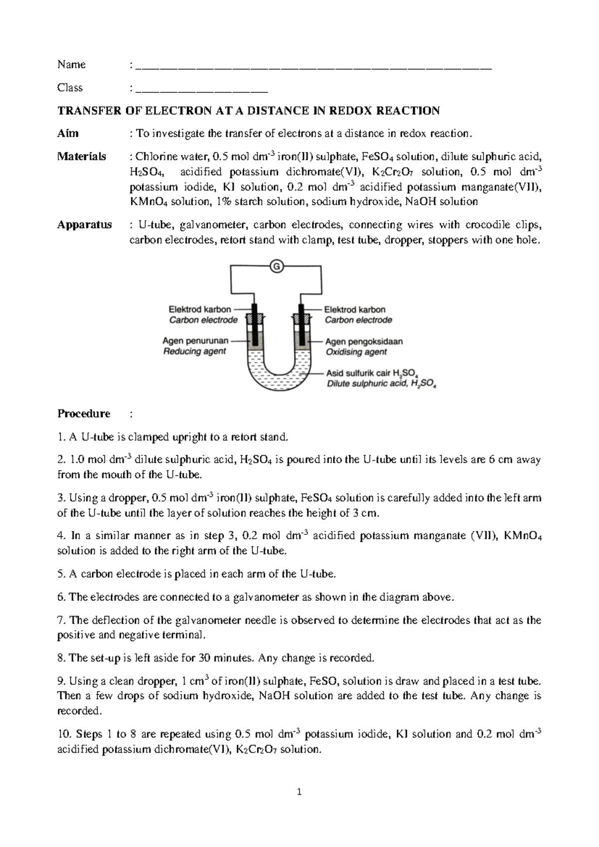 Transfer OF Electron AT A Distance IN Redox Reaction - Chemistry 1 ...