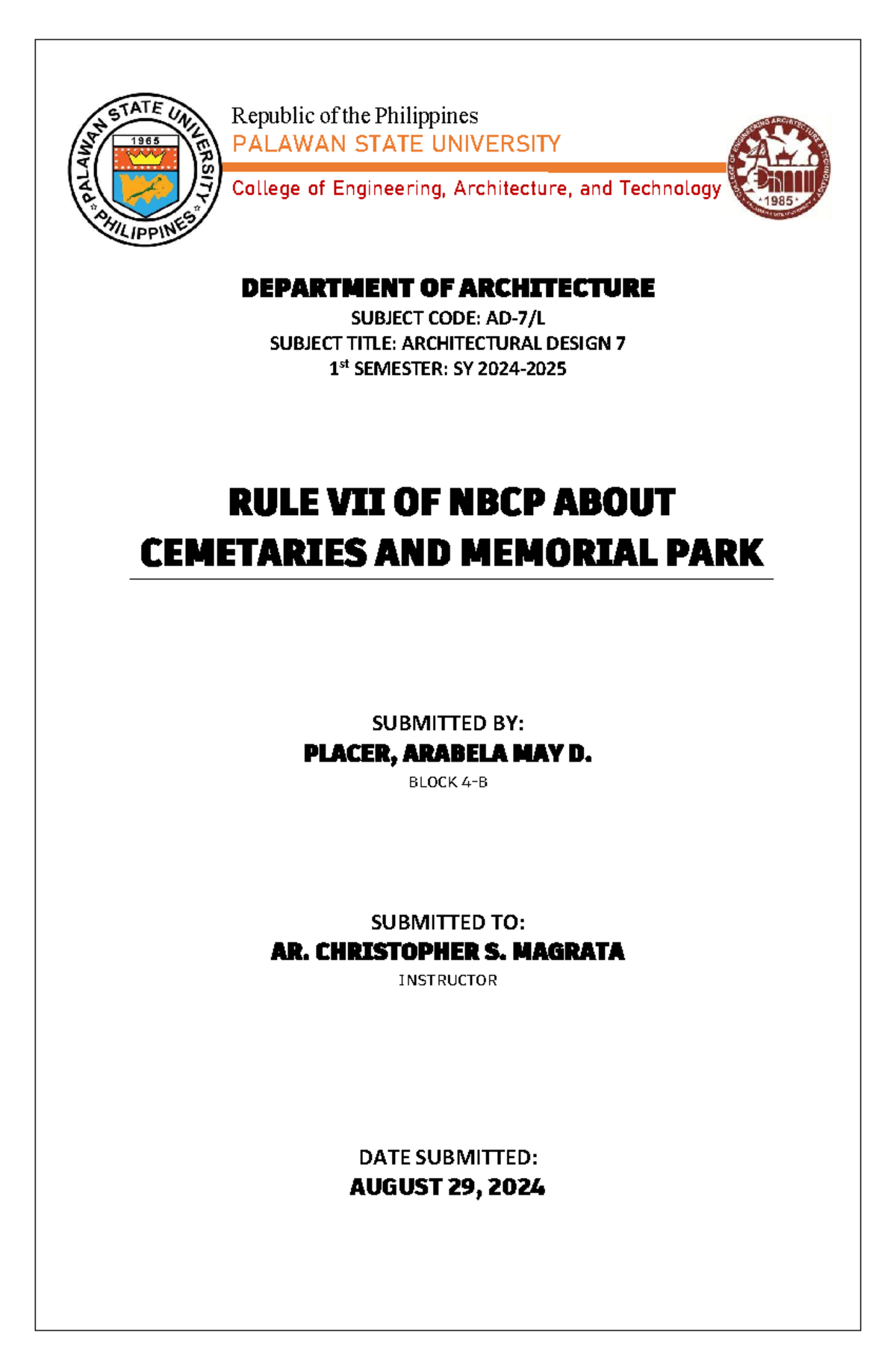 Architectural Design 7: Cemeteries & Memorial Parks Overview (AD-7/L ...