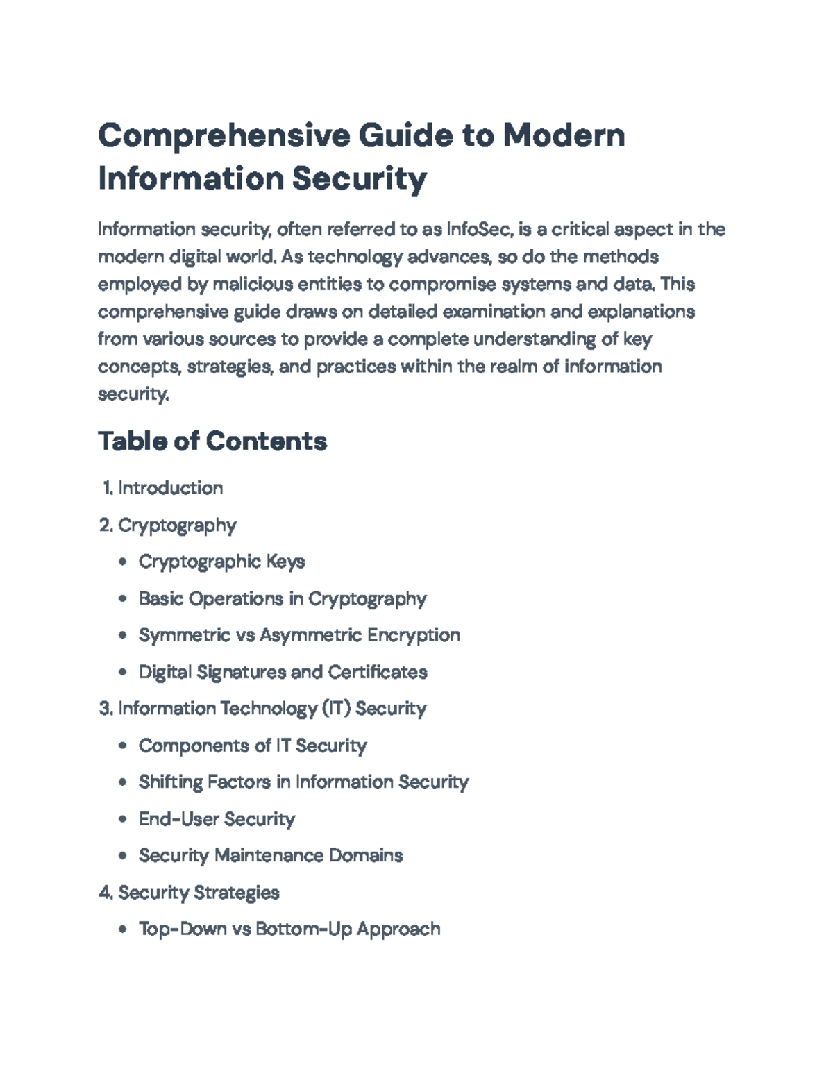 Comprehensive Guide to Information Security (IT 101) - Comprehensive ...
