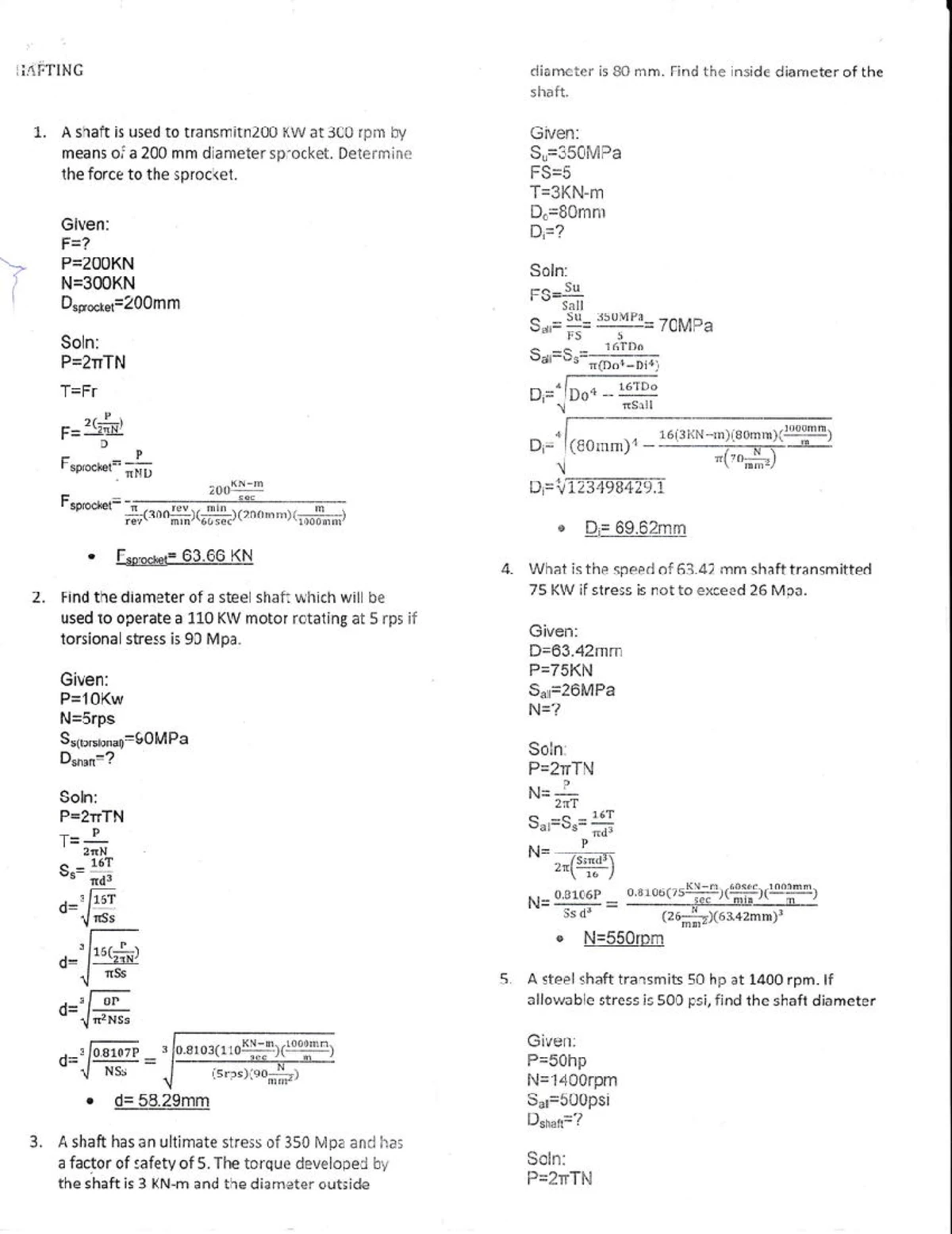 Problem Solutions Mechanical Engineering-5 - dcterrnirre tlrc strcss deveioy if jr:i rl ...