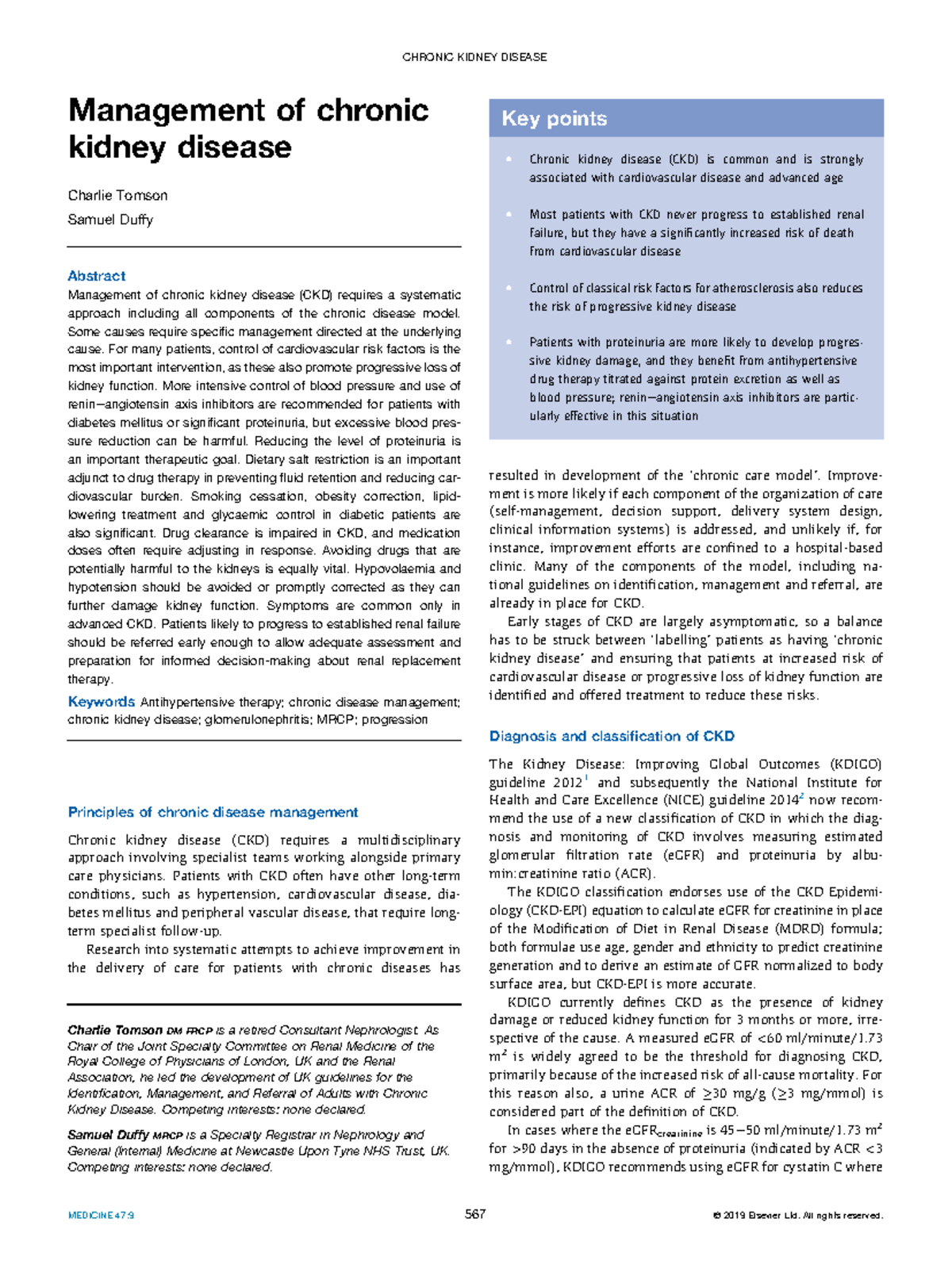 Management of Chronic Kidney Disease (CKD): Key Strategies and ...