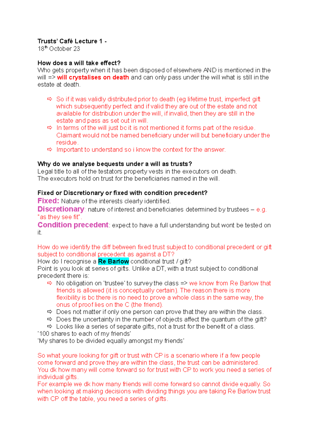 Trusts Café Lecture 1 - Understanding Wills and Trusts Law Concepts ...