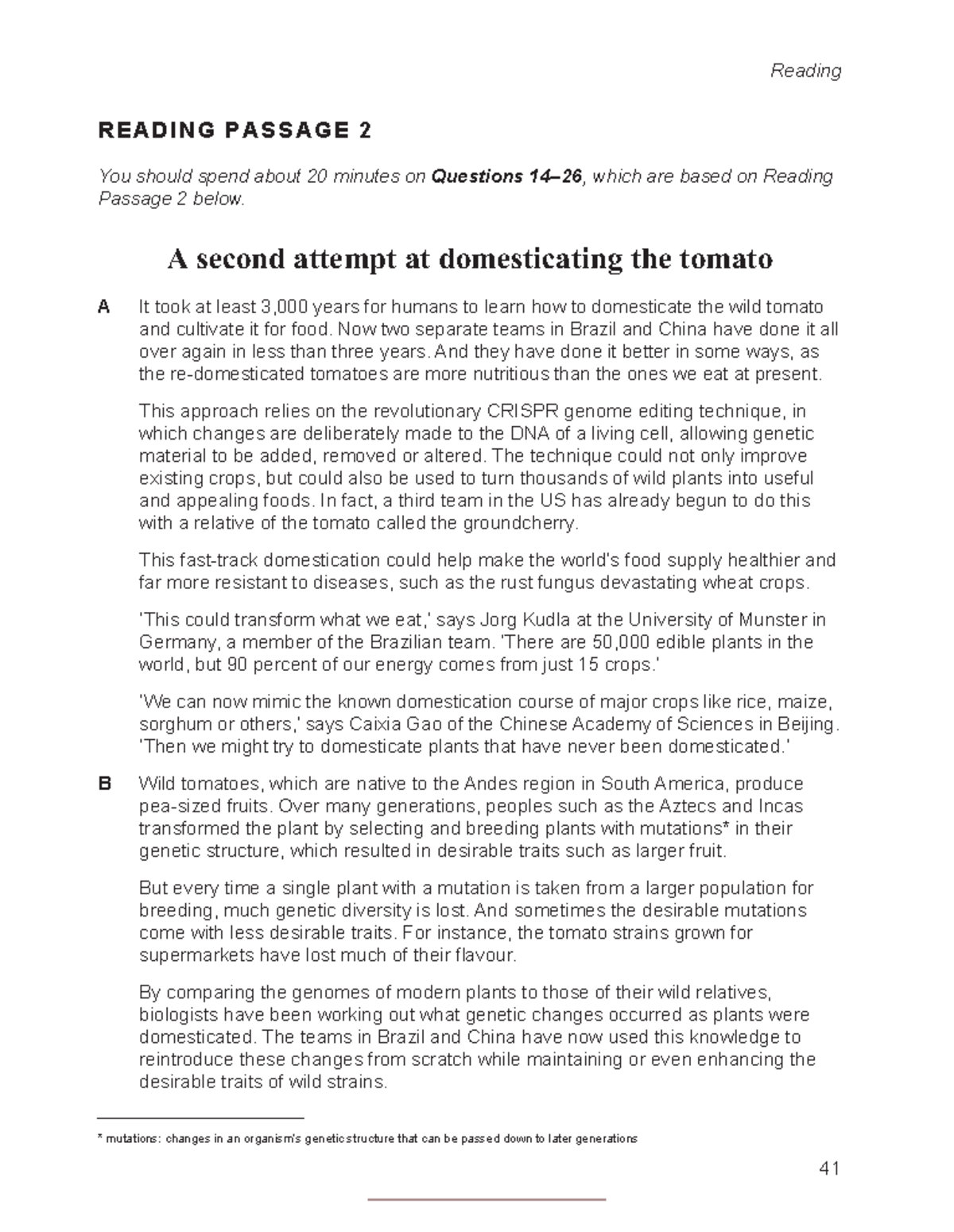 A second attempt at domesticating the tomato Ielts Reading pdf ...