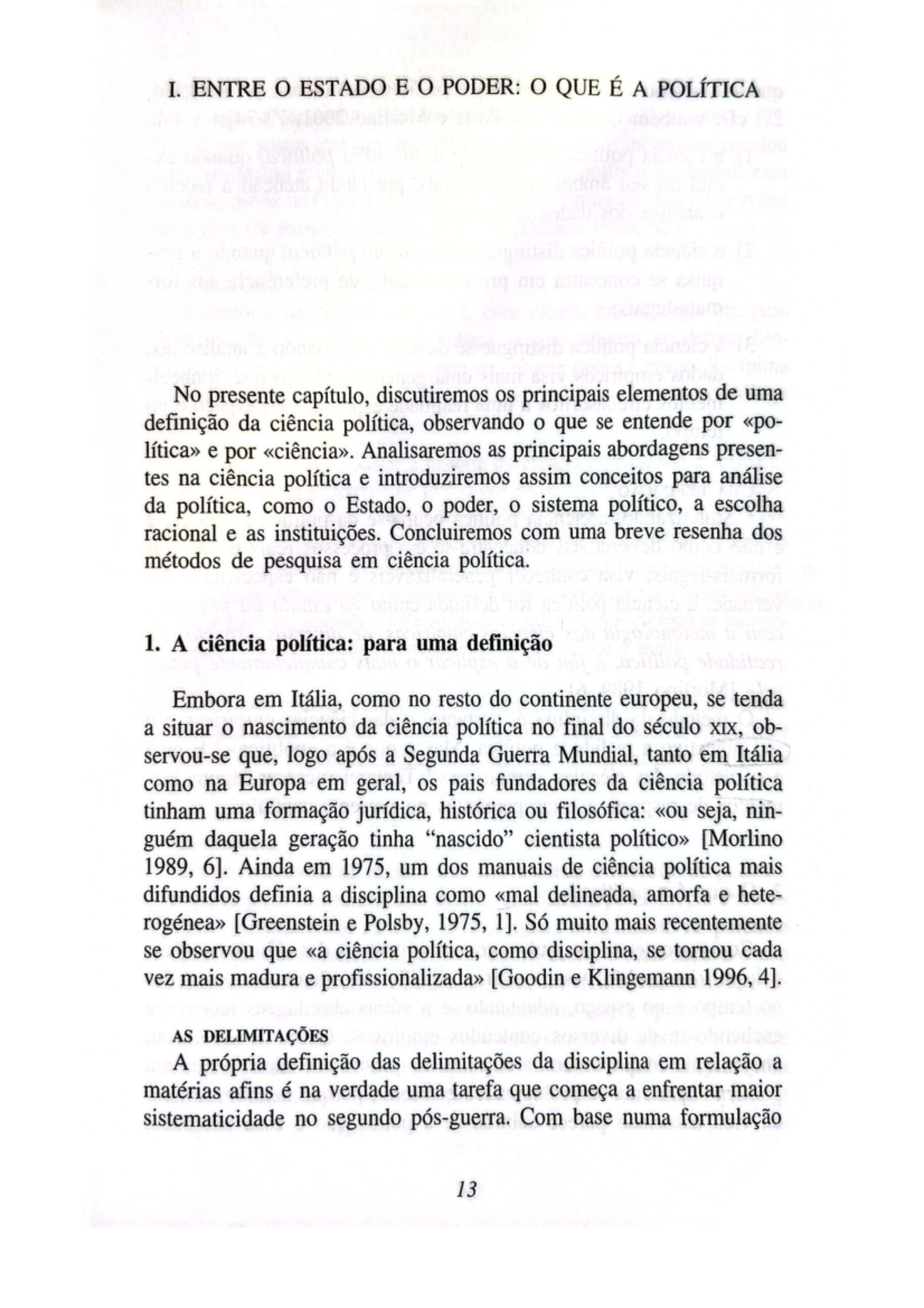 I. POLÍTICA E PODER: DEFINIÇÕES E ABORDAGENS NA CIÊNCIA POLÍTICA - Studocu