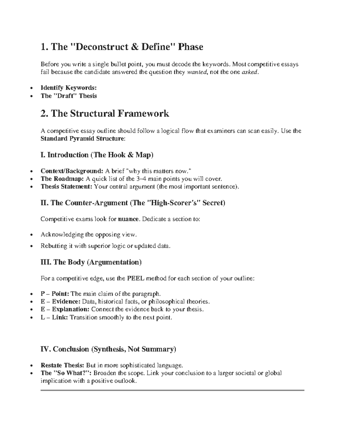 Essay Class 3: Competitive Essay Outlining Strategies - Studocu
