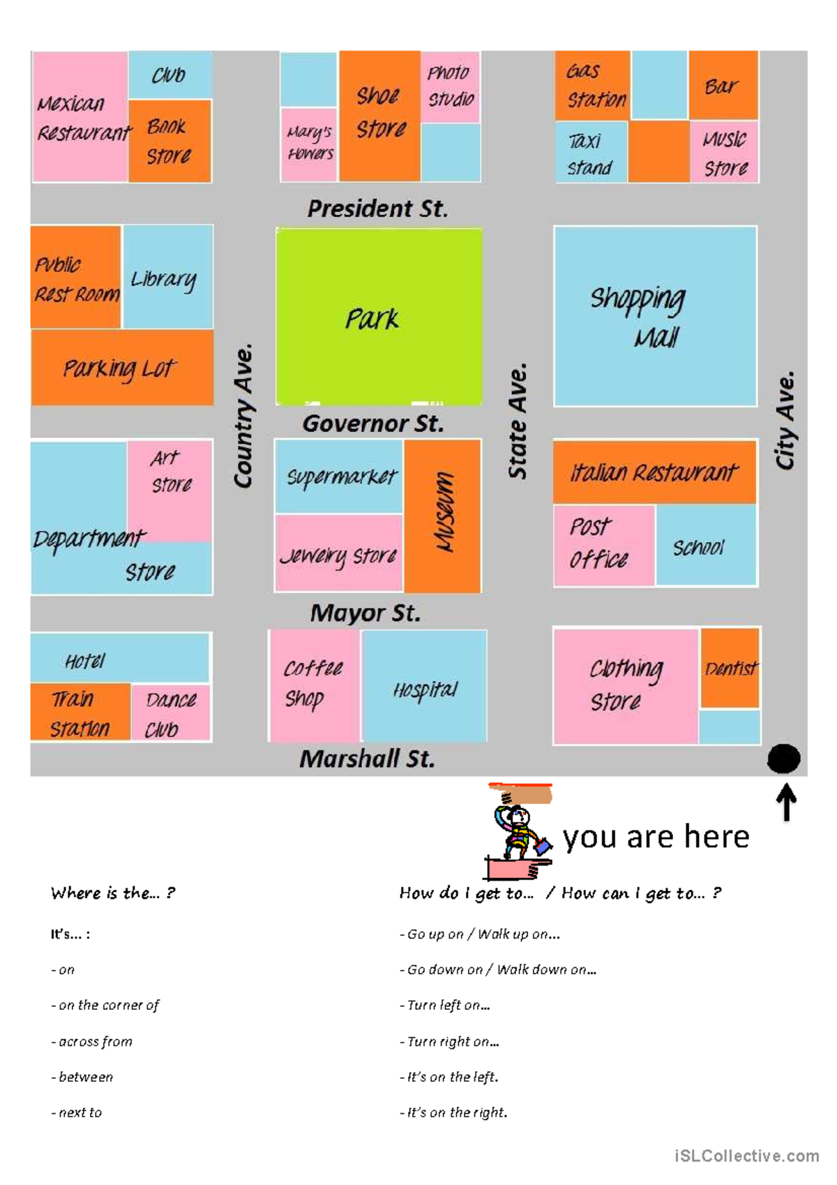 Giving Directions - how to get to places - you are here Where is the ...