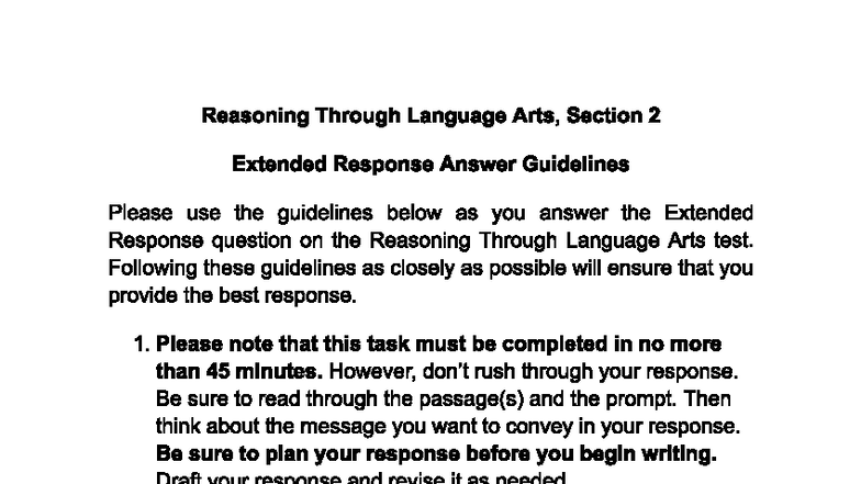 ER Test 3 - Writing Practice: Extended Response Guidelines - Studocu