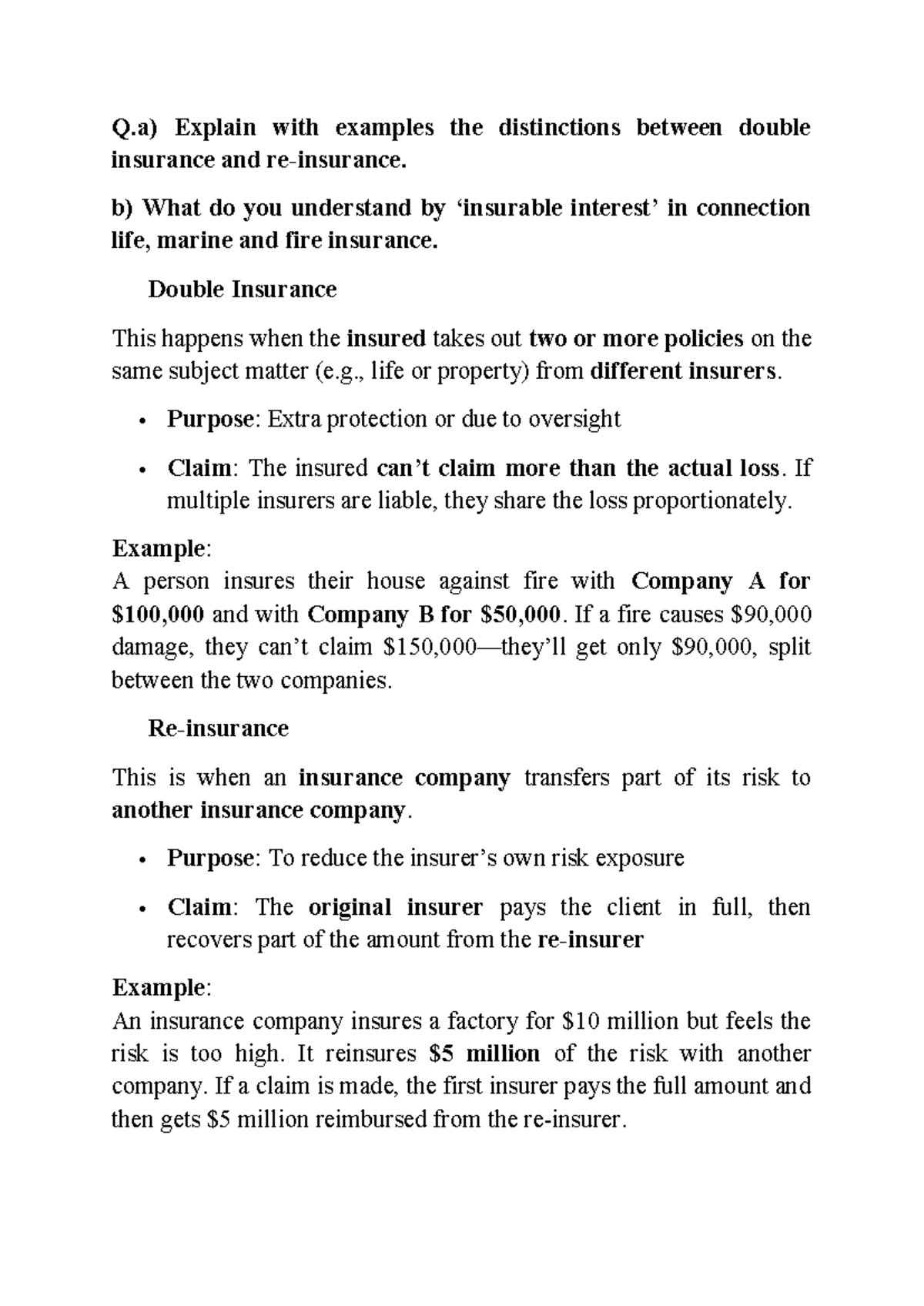 LAW301 - Distinctions in Double Insurance & Types of Insurance ...