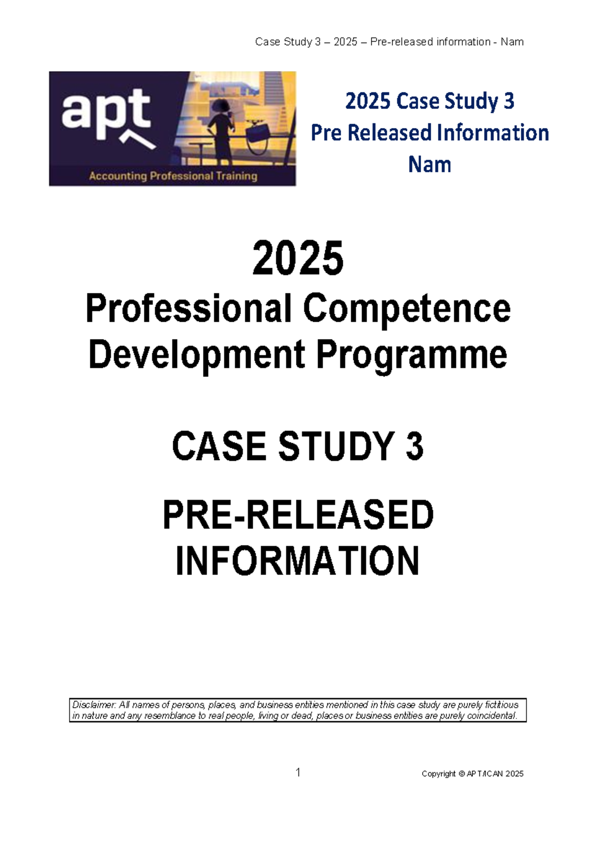 APT Professional Competence Development Programme: Case Study 3 ...