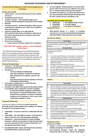 Ch 7 Study Guide CT - Gerald Corey Chapter Notes - Counseling Theories ...