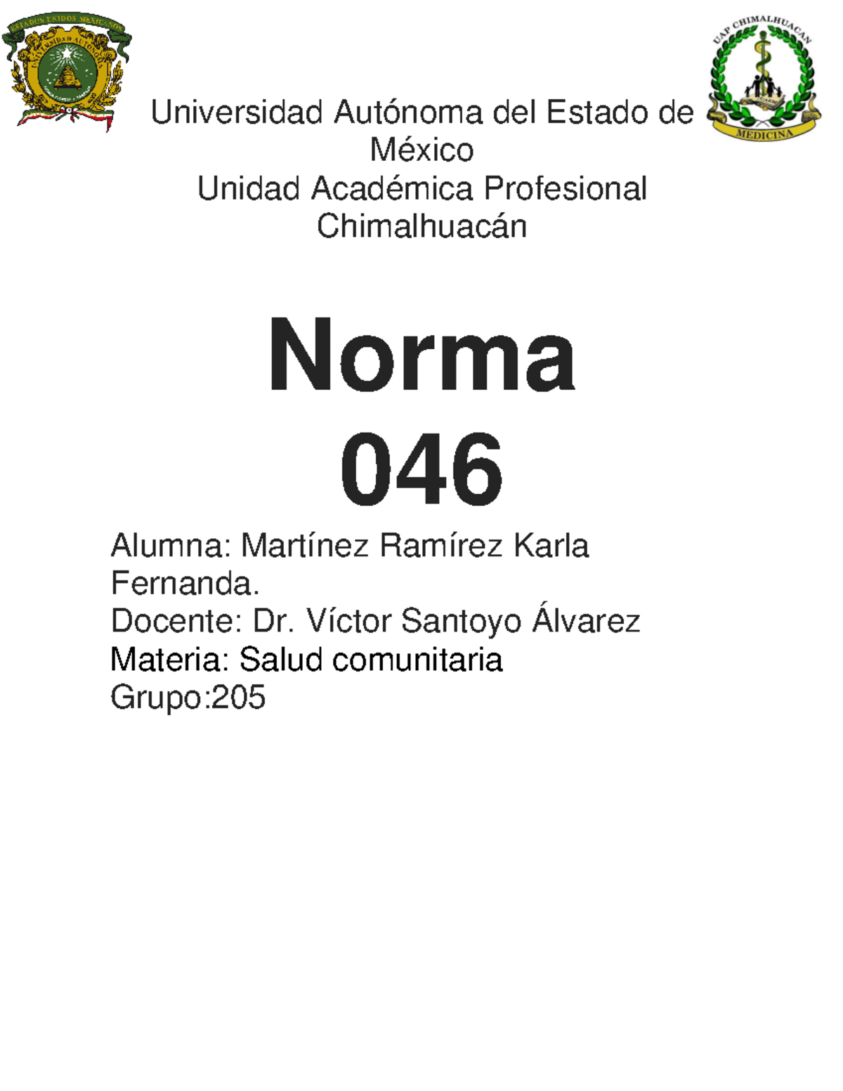 Ensayo sobre la Norma Oficial Mexicana NOM-046-SSA2-2005 en Salud Comunitaria - Studocu