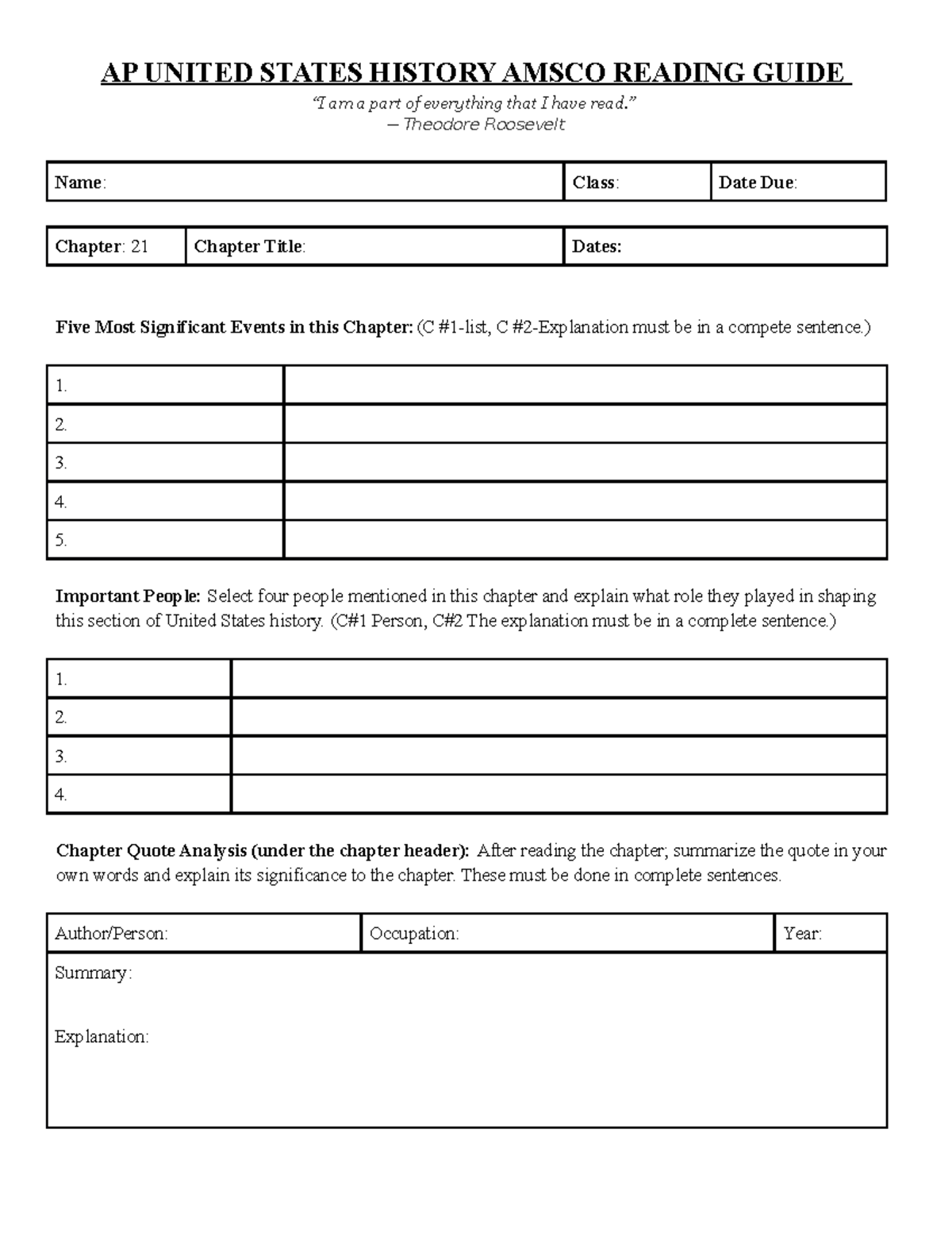 Ch. 21 APUSH Guided Reading & SAQ-2 Review Worksheet - Studocu