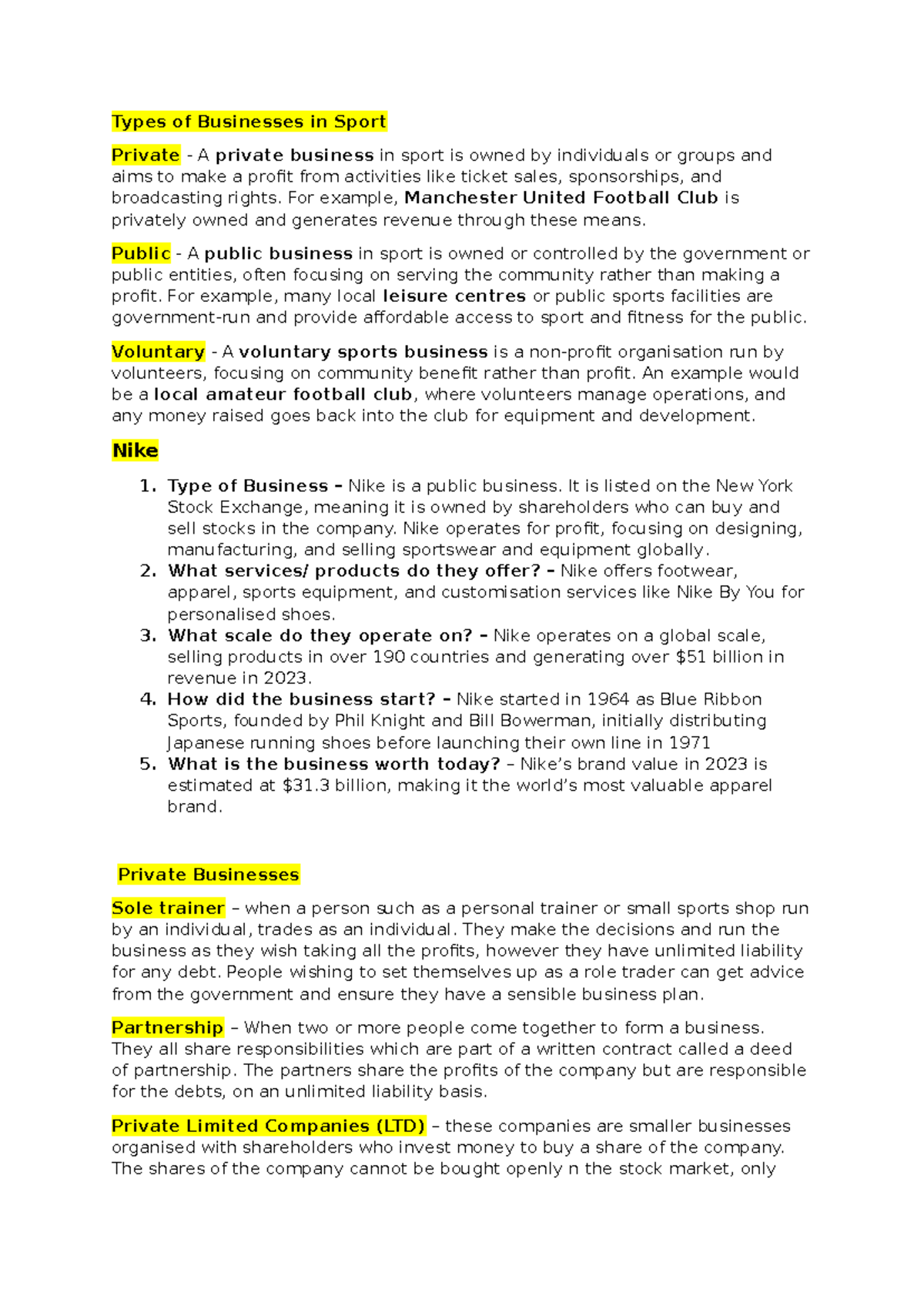 Types of Sport Businesses: Private, Public, and Voluntary Overview ...
