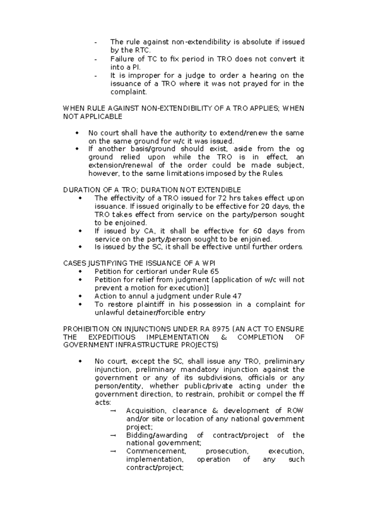 RULE 58: Understanding Preliminary Injunctions and TROs - Studocu