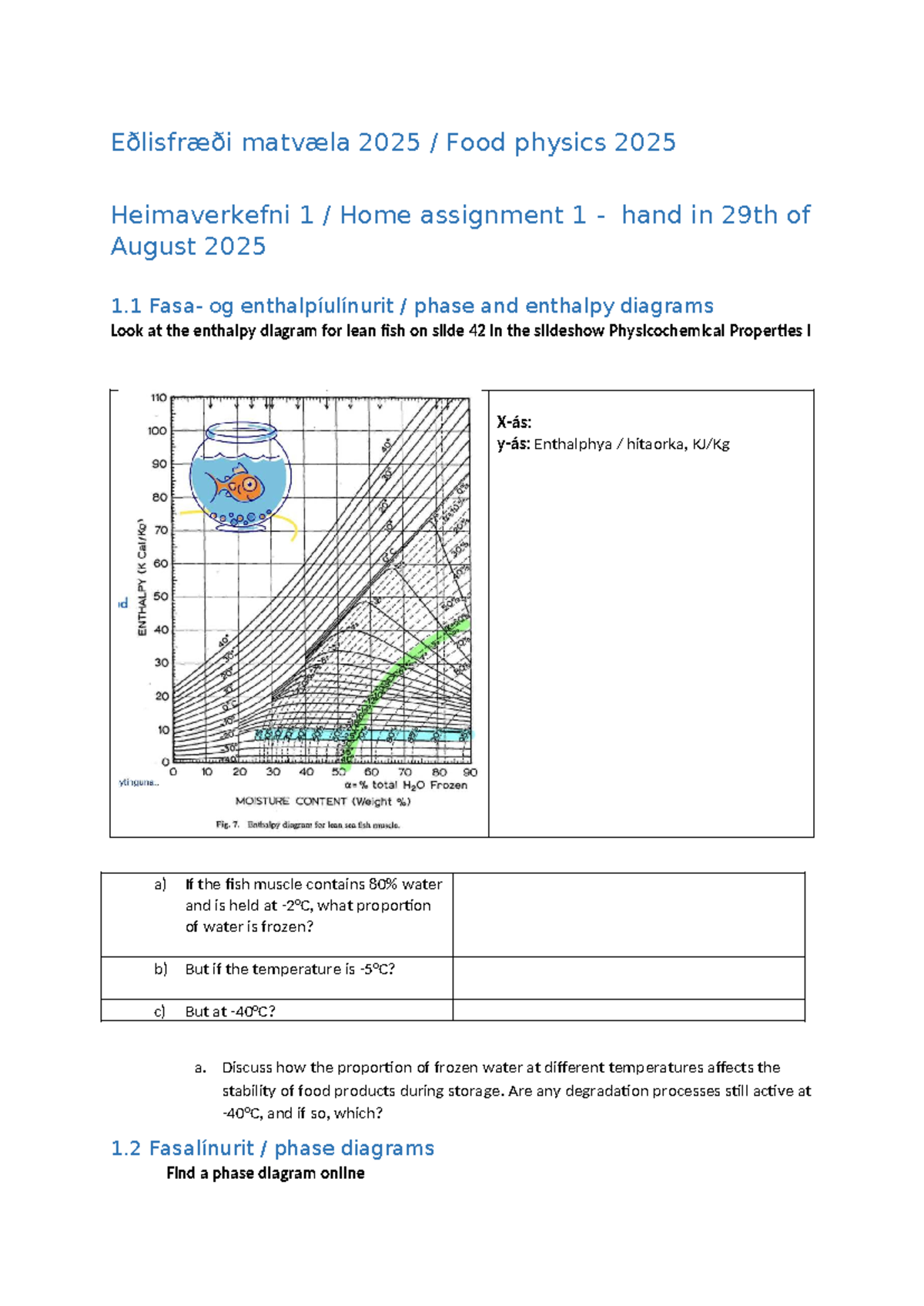 Food Physics 2025: Home Assignments 1-5 Overview - Studocu
