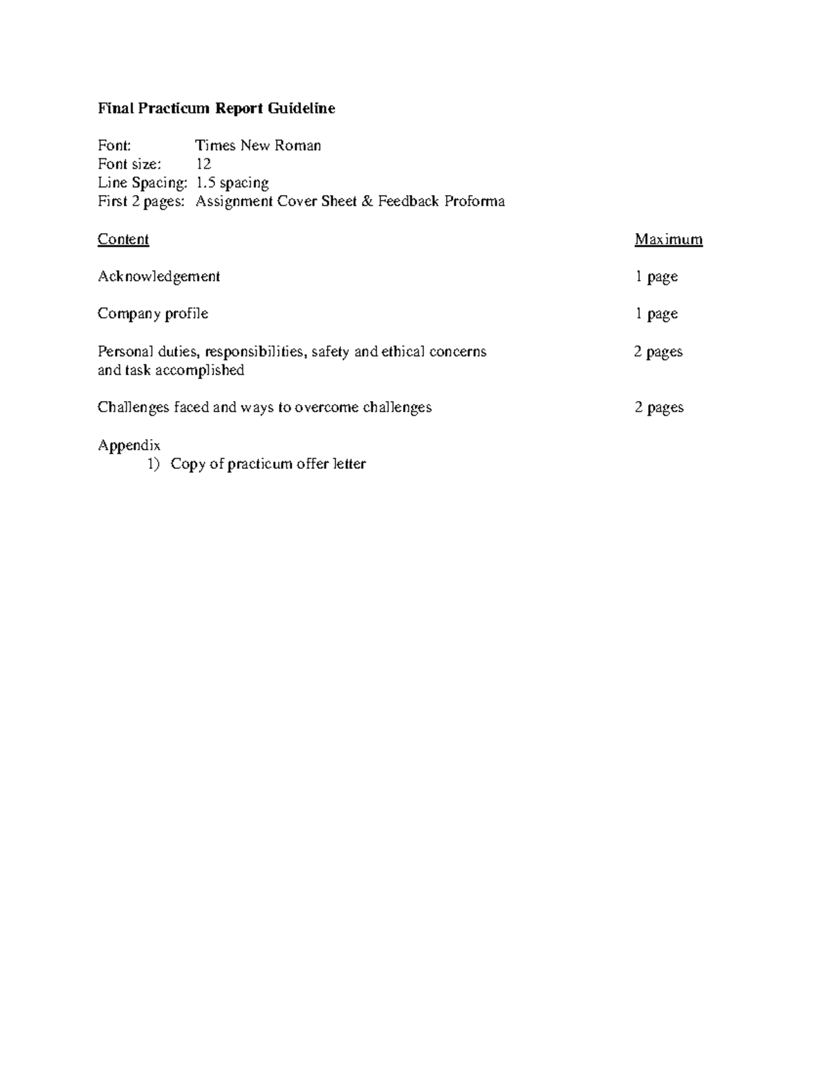 Final Practicum Report Guidelines (Course Code: TUC) - Studocu