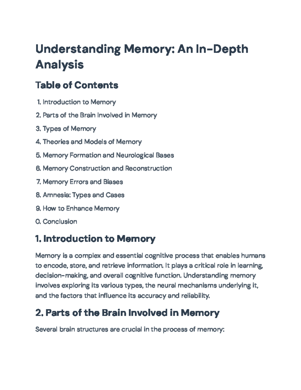 Understanding Memory: Insights, Techniques & Enhancements (PSY101 ...