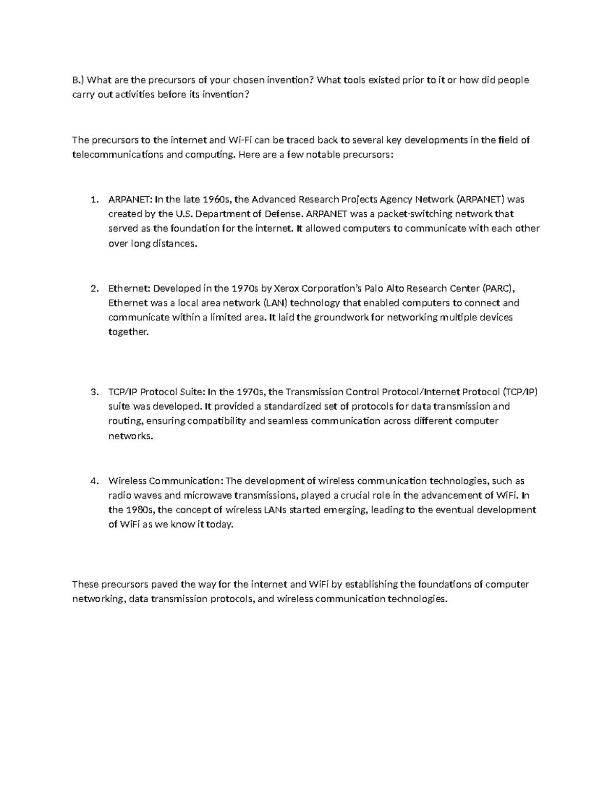 STS - Sts lesrning - B.) What are the precursors of your chosen ...