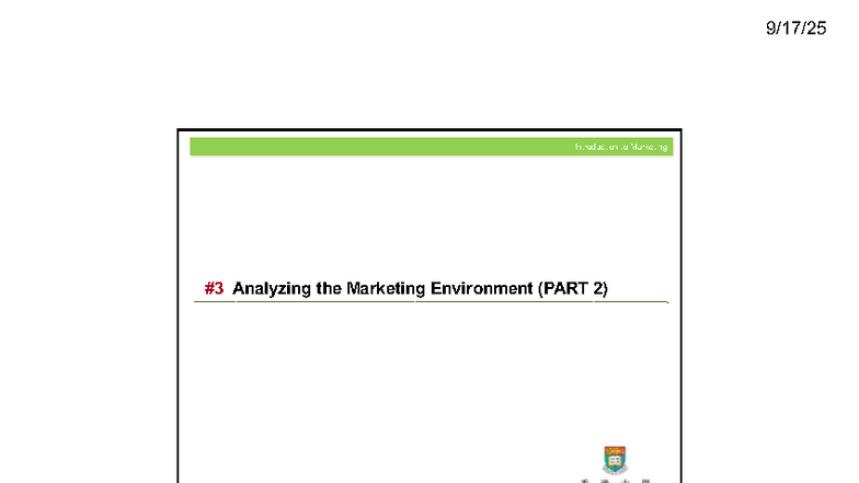 Introduction to Marketing: Analyzing the Marketing Environment (Part 2 ...