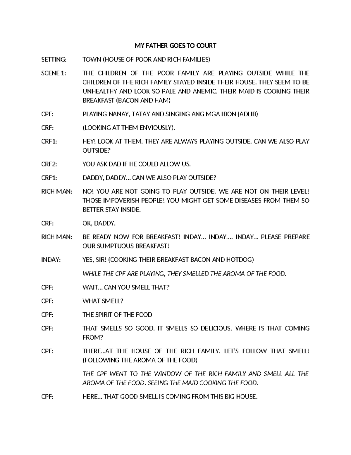 437303093 My Father Goes to Court: A Dramatic Script Analysis - Studocu