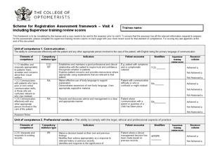 Assessment Framework for Visit 2 - Supervisor Training Review Scores ...