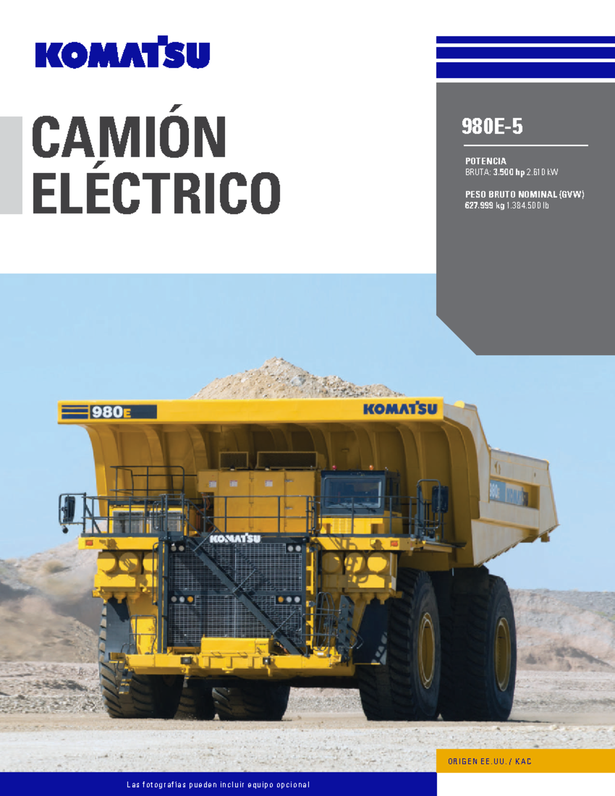 Catálogo del Camión Eléctrico Komatsu 980E-5: Especificaciones y ...
