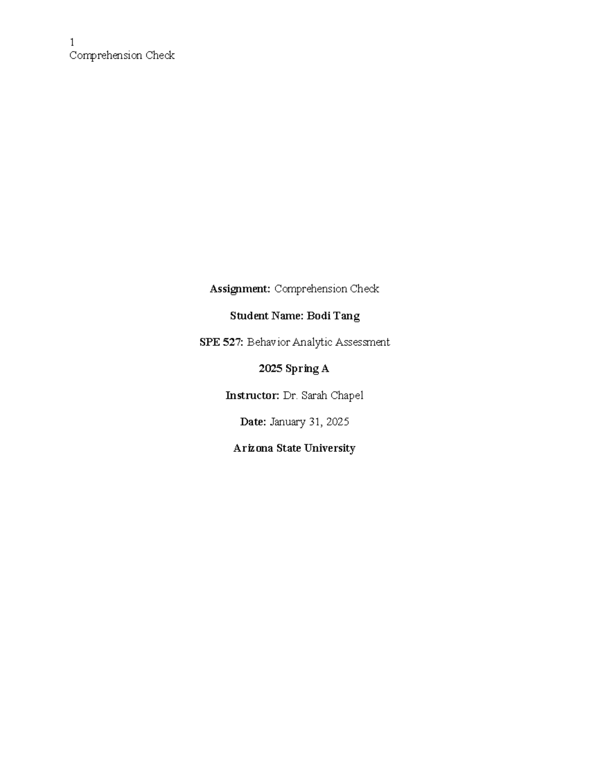 Module 3 Comprehension Check - Comprehension Check Assignment ...