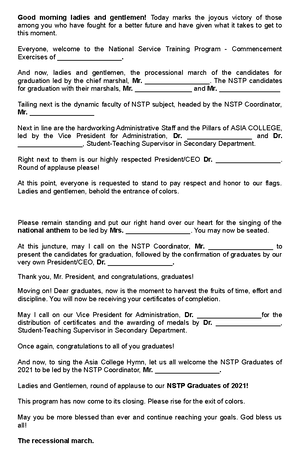 Commencement- Exercises-2021 Script for a Host/Emcee - 17 TH ...