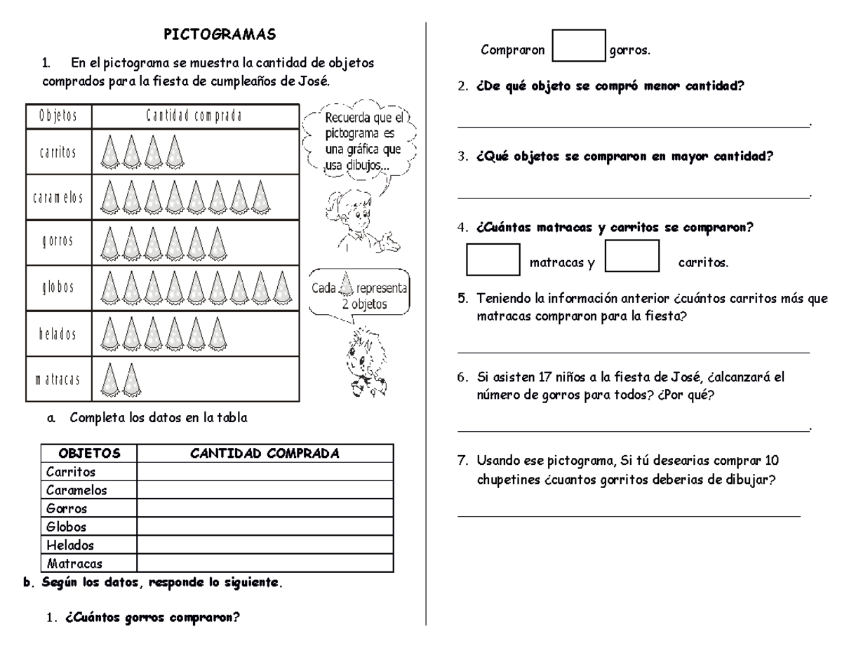 Pictogramas Para 2do Grado PICTOGRAMAS PAR NIÑOS