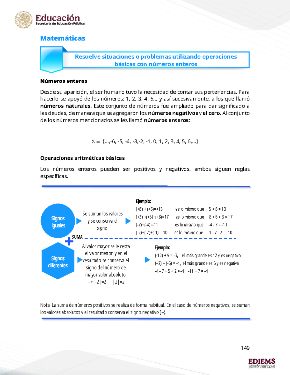 Guía de Matemáticas: Operaciones con Números Enteros - Ediems 2026-152 ...