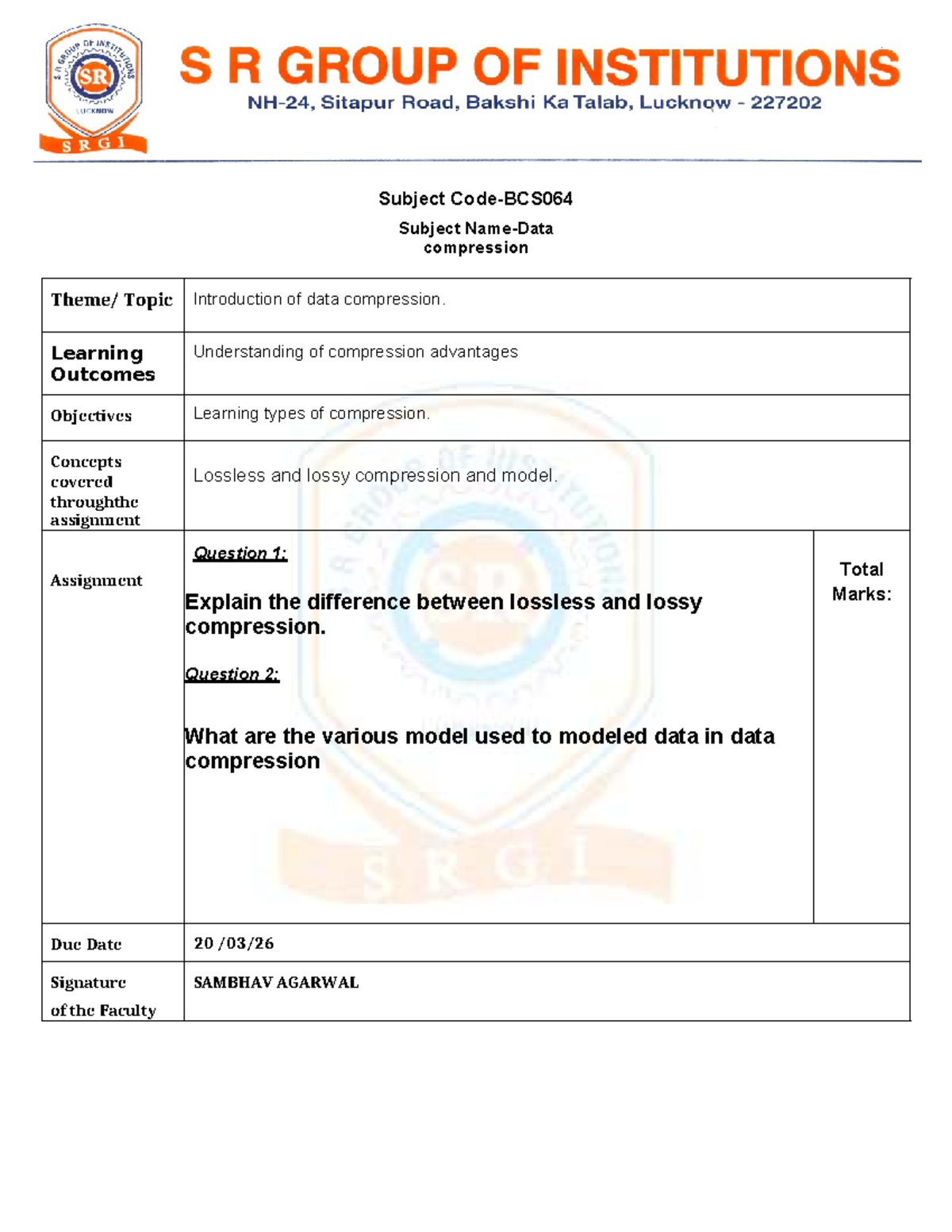 Assignment 1773471622751 - Subject Code-BCS Subject Name-Data ...