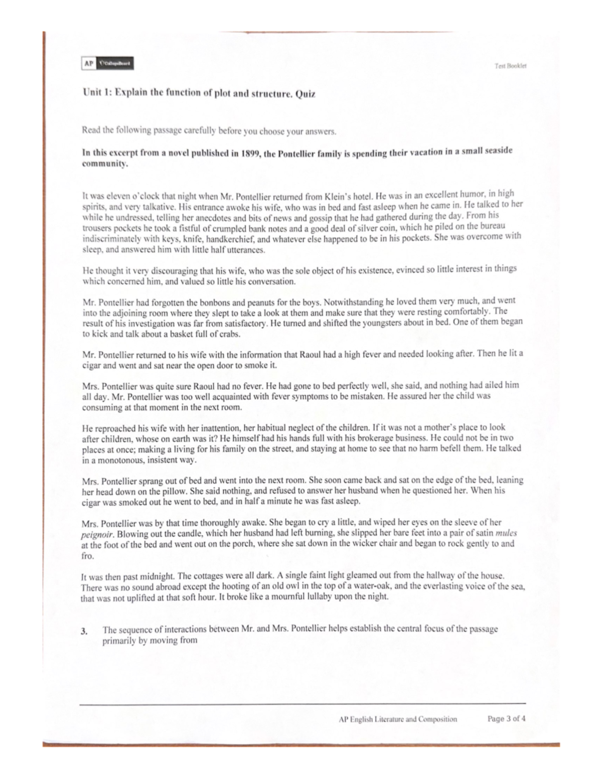 Unit 1 Quiz: Understanding Plot and Structure Functions - Studocu