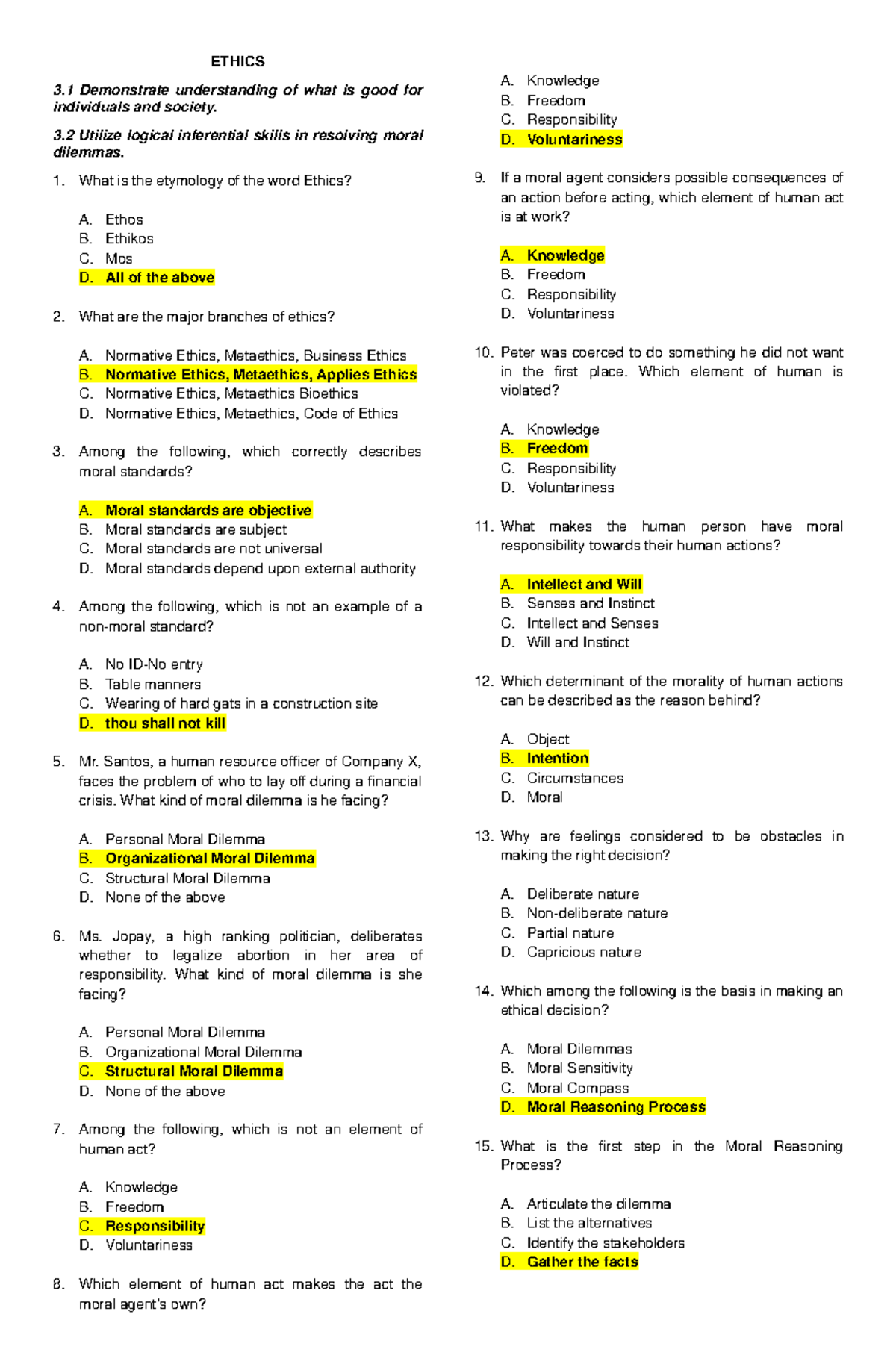 Ethics Reviewer: Understanding Moral Principles and Dilemmas - Studocu