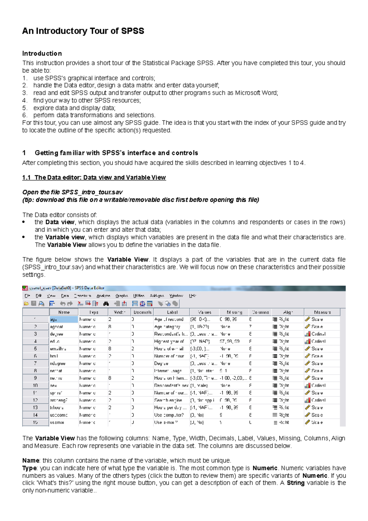 SPSS Introductory Tour: A Guide to Using SPSS Effectively - Studeersnel