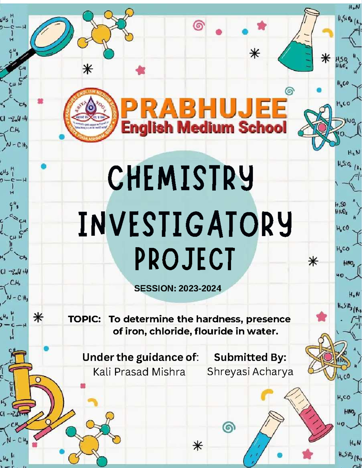 CHEMISTRY PROJECT XII: Determining Hardness & Ion Presence in Water ...
