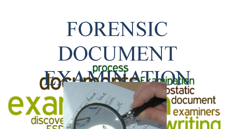 FOR 101: Lecture Notes on Forensic Document Examination - Studocu
