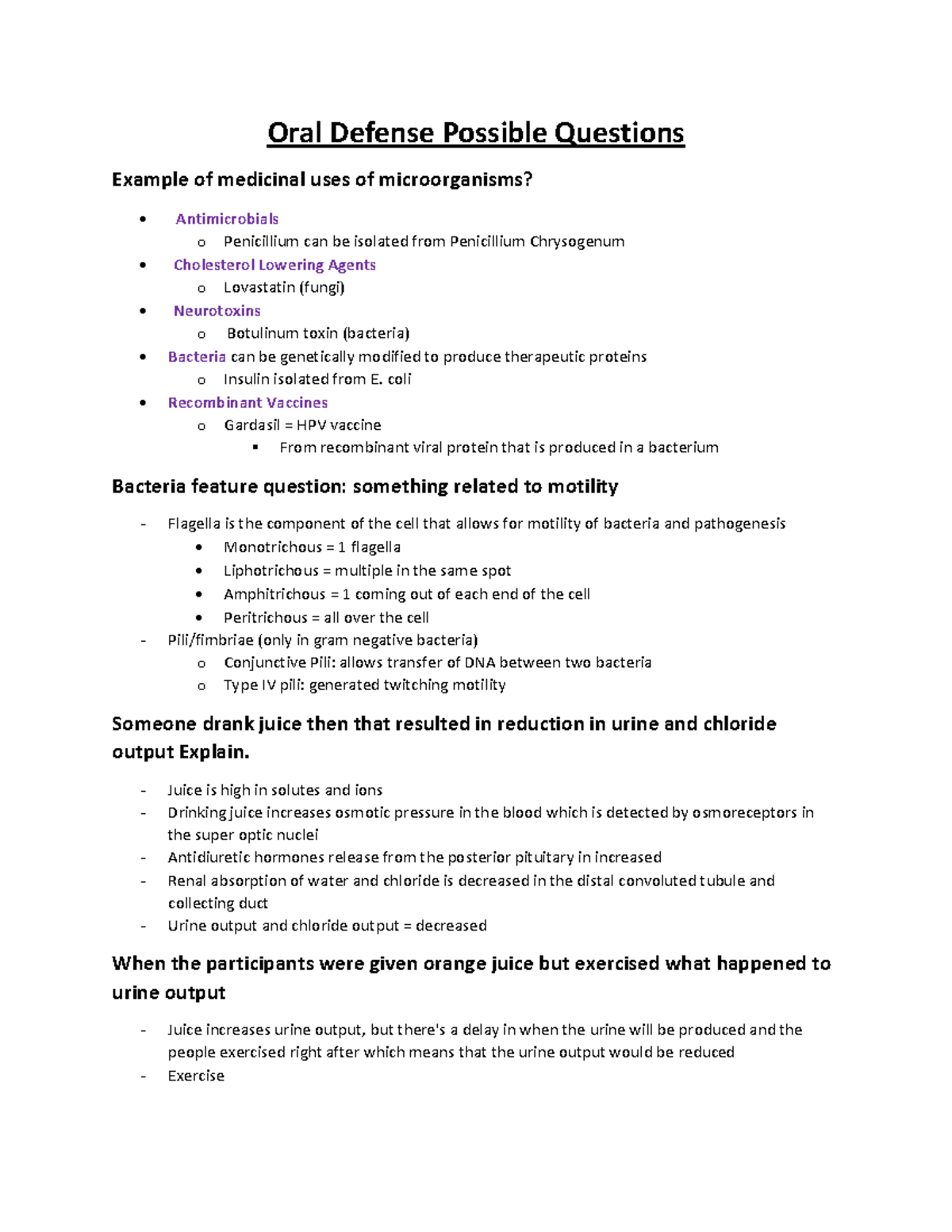 Microbiology Viva Review Questions and Answers - Studocu