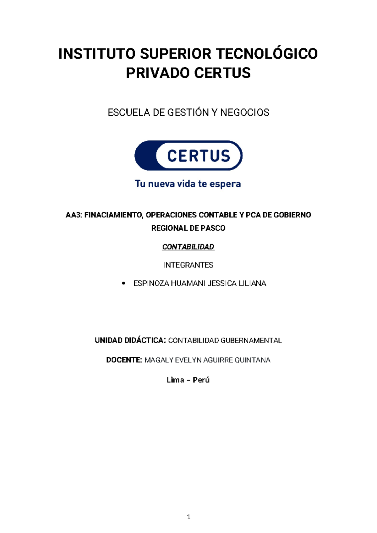 AA3 CONT. Gubernamental G4 - INSTITUTO SUPERIOR TECNOLÓGICO PRIVADO ...