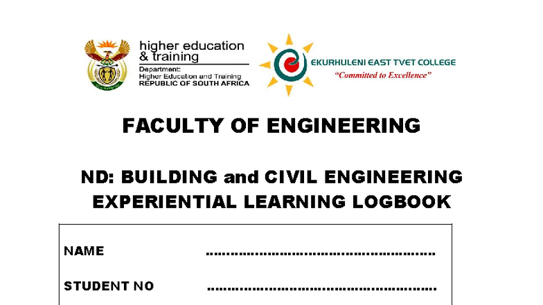Civil Engineering ND: Experiential Learning Logbook Guide - Studocu