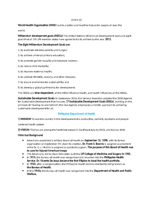 CHN 1 Assignment - chn - ILOILO DOCTORS’ COLLEGE COLLEGE OF NURSING West Avenue, Molo, Iloilo ...