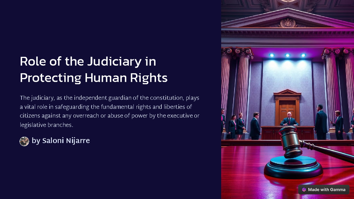 Judiciary's Role in Human Rights Protection: An In-Depth Analysis - Studocu