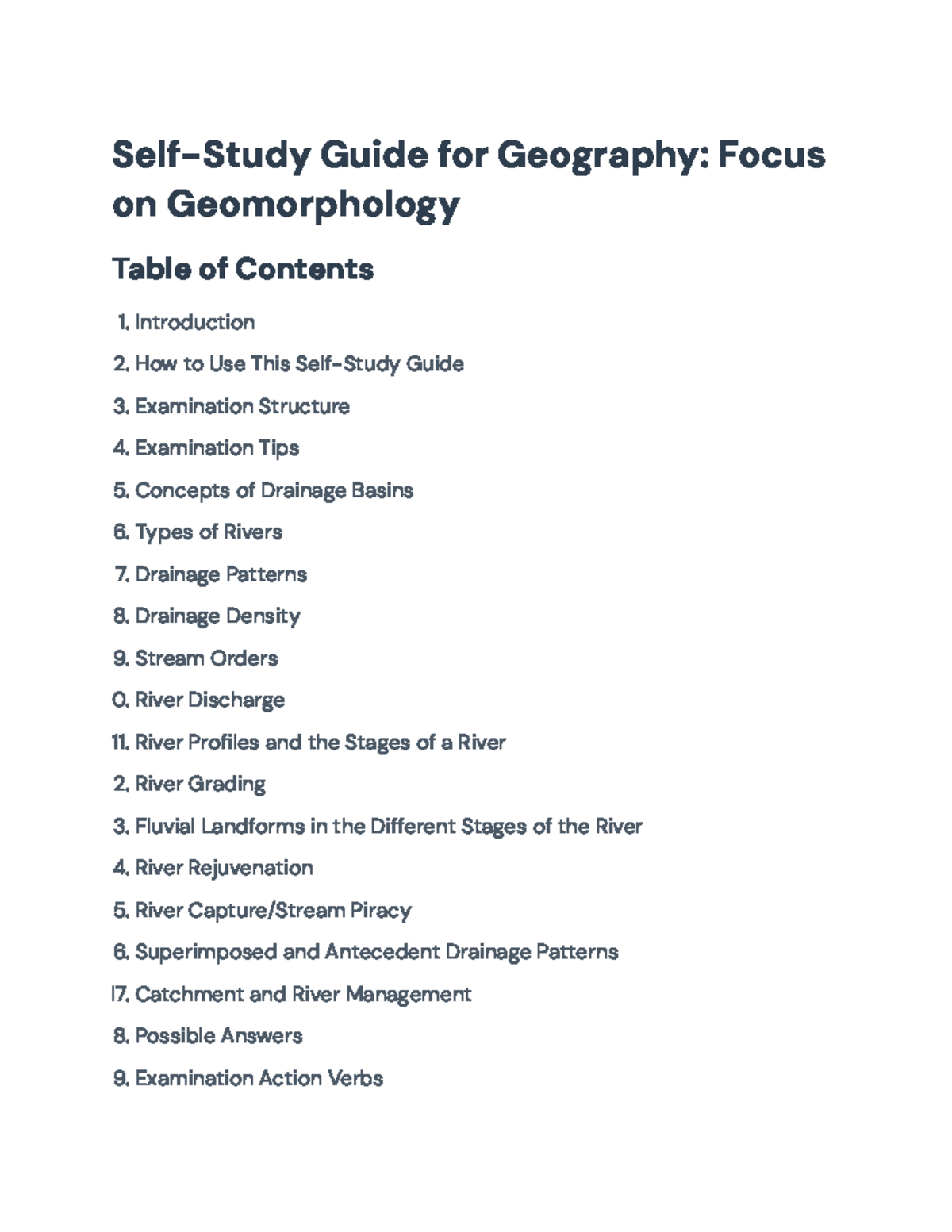 Self-Study Guide: Grade 12 Geography - Geomorphology Insights - Studocu